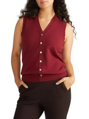 Universal Standard Sleeveless Sweater Vest - Cherry Red