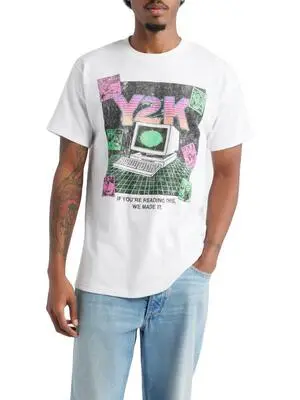 CLUB VINTAGE Y2k Cotton Graphic T-shirt - White