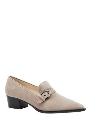 AMALFI BY RANGONI Publio Pointed Toe Loafer Pump - Oat Cashmere Oat Vernice