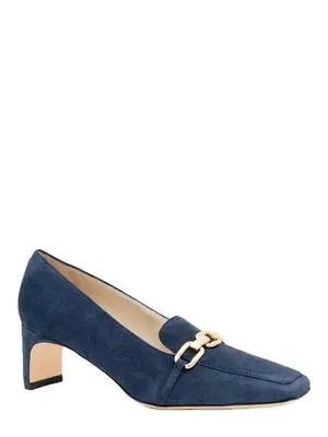 AMALFI BY RANGONI Settimio Bit Loafer Pump - Navy Cashmere Gold Ornament