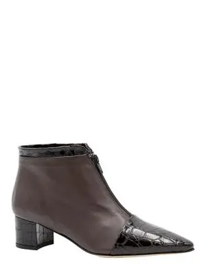 AMALFI BY RANGONI Petronio Pointed Cap Toe Bootie Dk Brown Parma Moro Caretta