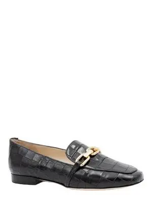 AMALFI BY RANGONI Gentile Croc-embossed Leather Bit Loafer - Black Cocco Bengala Gold