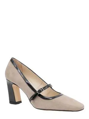 AMALFI BY RANGONI Flavio Mary Jane Pump Oat Cashmere Black Vernice