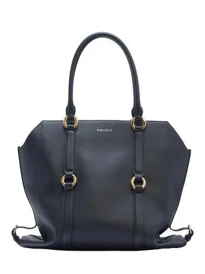 Alexander McQueen Farringdon Leather North/south Tote - Black/gold