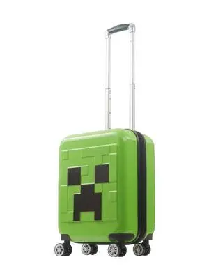 FUL Minecraft Creeper Expandable Carry-on Spinner Luggage - Green