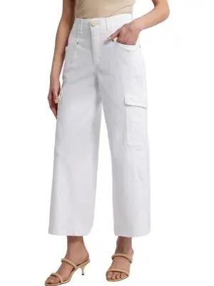 Wit & Wisdom Ab'solution Skyrise Wide Leg Cargo Pants - Optic White