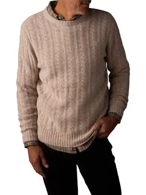 THE NORMAL BRAND Kennedy Cable Knit Wool-blend Sweater - Stone