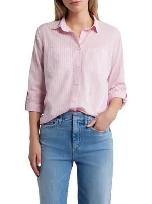 BEACHLUNCHLOUNGE Annalisa Stripe Shirt - Pink Glow