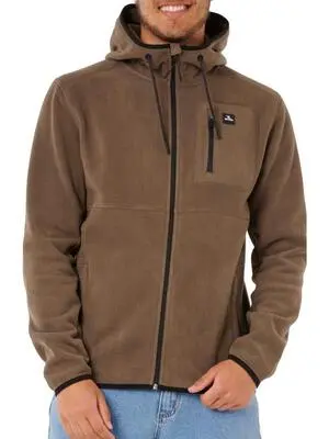 Rip Curl Departed Polar Fleece Zip Hoodie - Rock