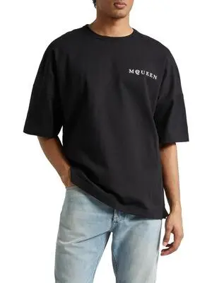 Alexander McQueen Oversize Logo Graphic T-shirt Black/white