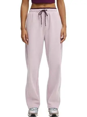 Cotton:on Active Plush Double Waistband Sweatpant - Dawn Pink Marle