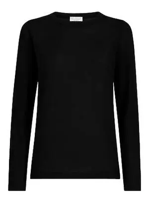 Brunello Cucinelli Cashmere And Silk Crew-neck Sweater - Black