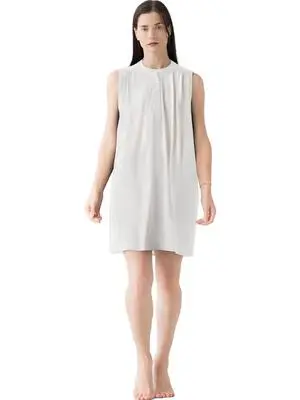 SALUA Relaxed Sleeveless Sleep Tunic - White