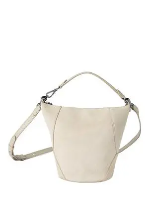 Brunello Cucinelli Suede Bucket Bag - Ivory
