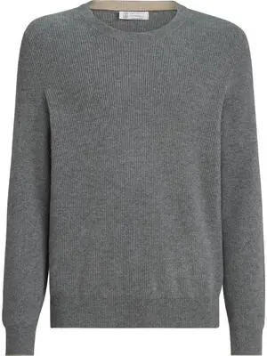 Brunello Cucinelli Cashmere English Rib Sweater - Dark Grey