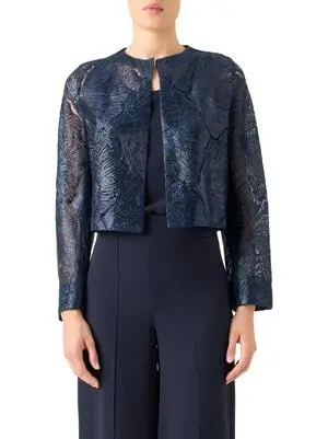 Akris Haron Sea Fan Lace Jacket - Navy