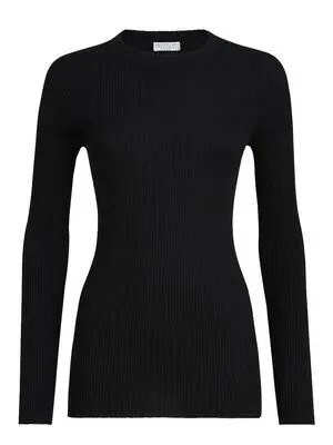 Brunello Cucinelli Cashmere And Silk Sparkling Sweater - Black