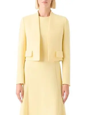 Akris Helena Crop Wool Crepe Jacket - Sun