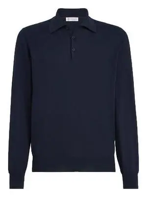 Brunello Cucinelli Polo-style Sweater - Navy Blue