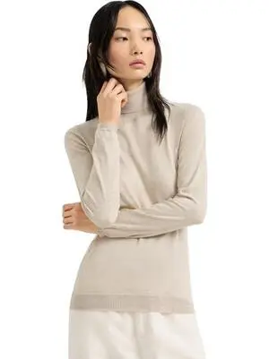 Brunello Cucinelli Cashmere And Silk Sparkling Sweater Buff