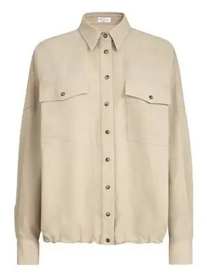 Brunello Cucinelli Fluid Twill Shirt - Sand