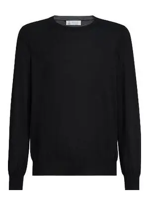 Brunello Cucinelli Cashmere And Silk Lightweight Sweater - Black