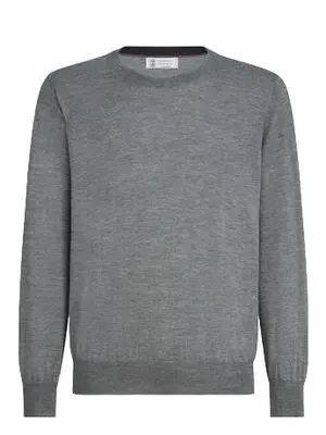 Brunello Cucinelli Cashmere And Silk Lightweight Sweater - Dark Grey