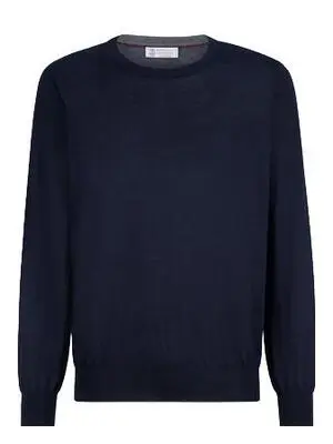 Brunello Cucinelli Cashmere And Silk Lightweight Sweater - Navy Blue