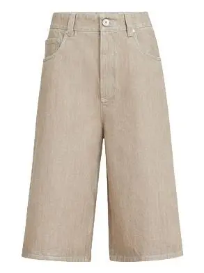 Brunello Cucinelli Denim Bermuda Shorts - Beige