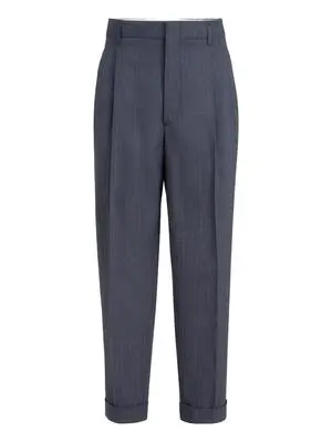 Brunello Cucinelli Chevron Trousers Navy Blue