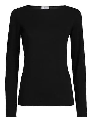 Brunello Cucinelli Cashmere And Silk Sparkling Sweater - Black