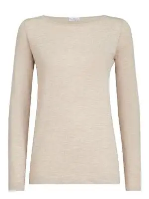 Brunello Cucinelli Cashmere And Silk Sparkling Sweater - Desert