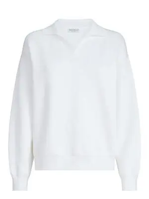 Brunello Cucinelli Double Knit Polo Shirt - White