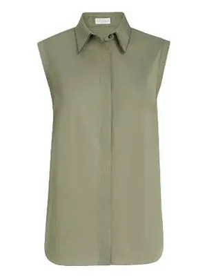 Brunello Cucinelli Stretch Poplin Shirt - Green