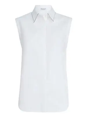 Brunello Cucinelli Stretch Poplin Shirt - White