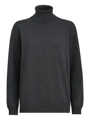Brunello Cucinelli Cashmere Sweater With Monili - Anthracite