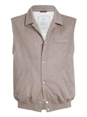 Brunello Cucinelli Cashmere Flannel Vest - Brown