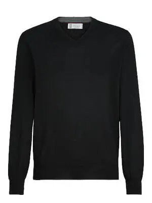 Brunello Cucinelli Cashmere And Silk Lightweight Sweater - Black
