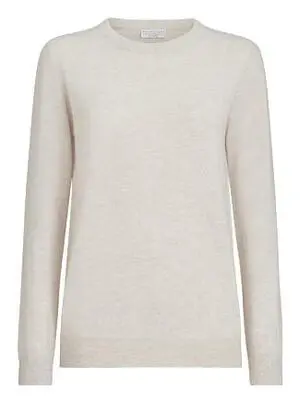 Brunello Cucinelli Cashmere Crew-neck Sweater - Oyster