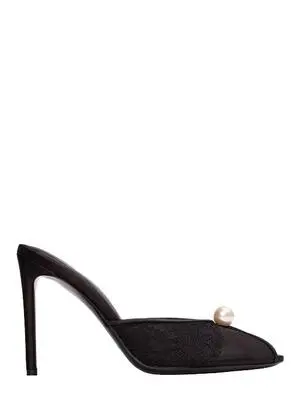 BLACK SUEDE STUDIO Debby 100 Mesh Mule - Black Mesh