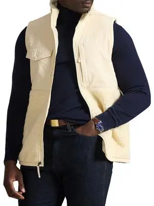 Polo Ralph Lauren Big & Tall Hi Pile Fleece Vest - Solid Cream