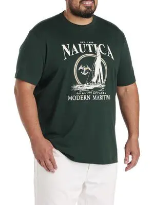 NAUTICA Big & Tall Modern Maritime Graphic Tee - Kelp Seas