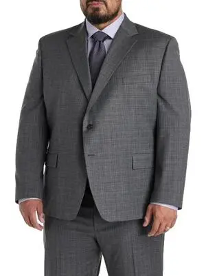 Michael Kors Big & Tall Transitional Check Suit Jacket - Grey
