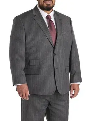 OAK HILL BY DXL Oak Hill Big & Tall Pinstripe Suit Jacket - Grey