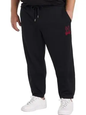 Psycho Bunny Big & Tall Sayer Embroidered Sweatpants - Black