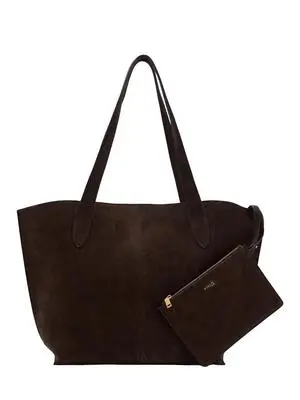 Mango Suede Shopper Bag - Chocolate