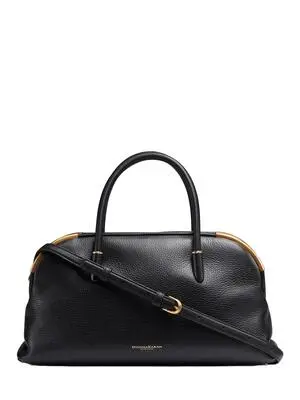 Donna Karan New York Satin Leather Satchel - Black/gold