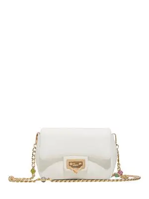 Aldo Faux Leather Crossbody Bag With Jewel Embellishments - Other White