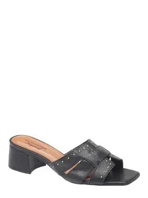 BUTTERO® Catia Leather Slide Sandal - Preto
