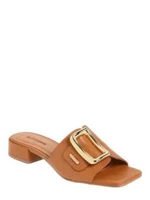 BUTTERO® Eduarda Leather Slide Sandal Caramelo 15